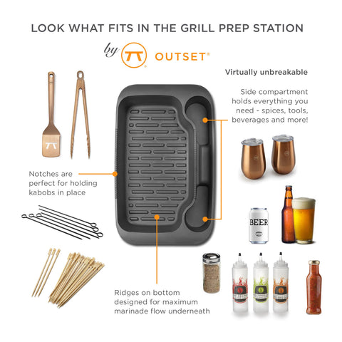 Outset Grill Prep Station With Lid, 17.7"x11"x2.8" - Fox Run Brands ...